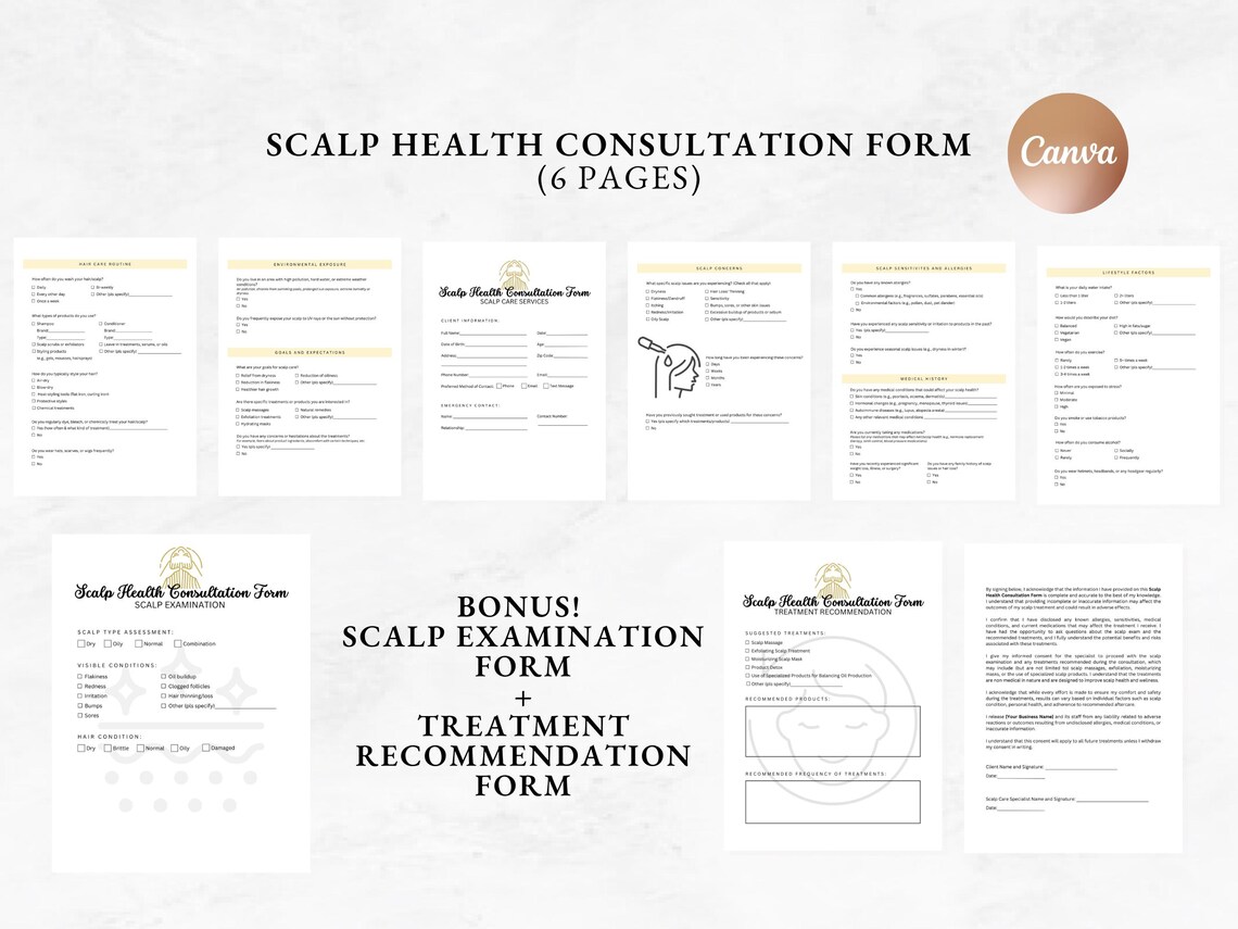 Editable Esthetician Templates Scalp Consultation Form Printable ...