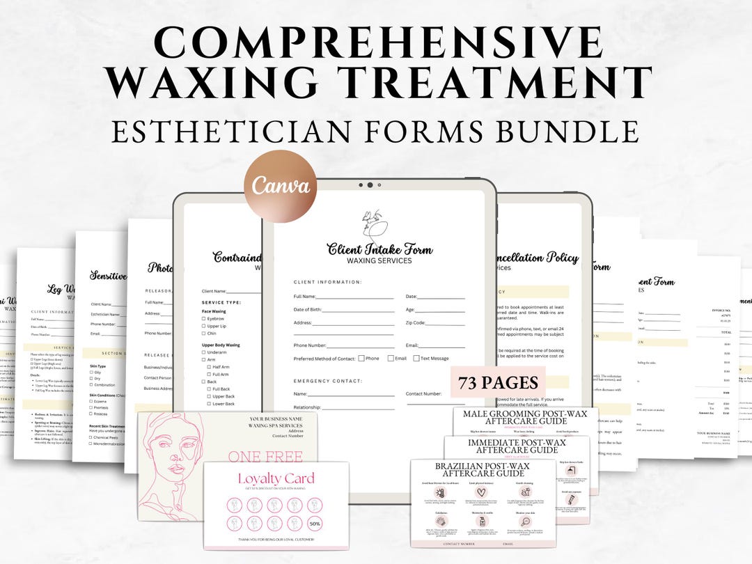 Printable Waxing Consent Forms Editable Esthetician Templates Editable ...