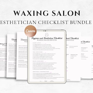 Printable Waxing Salon Checklist Bundle Editable Esthetician Templates ...