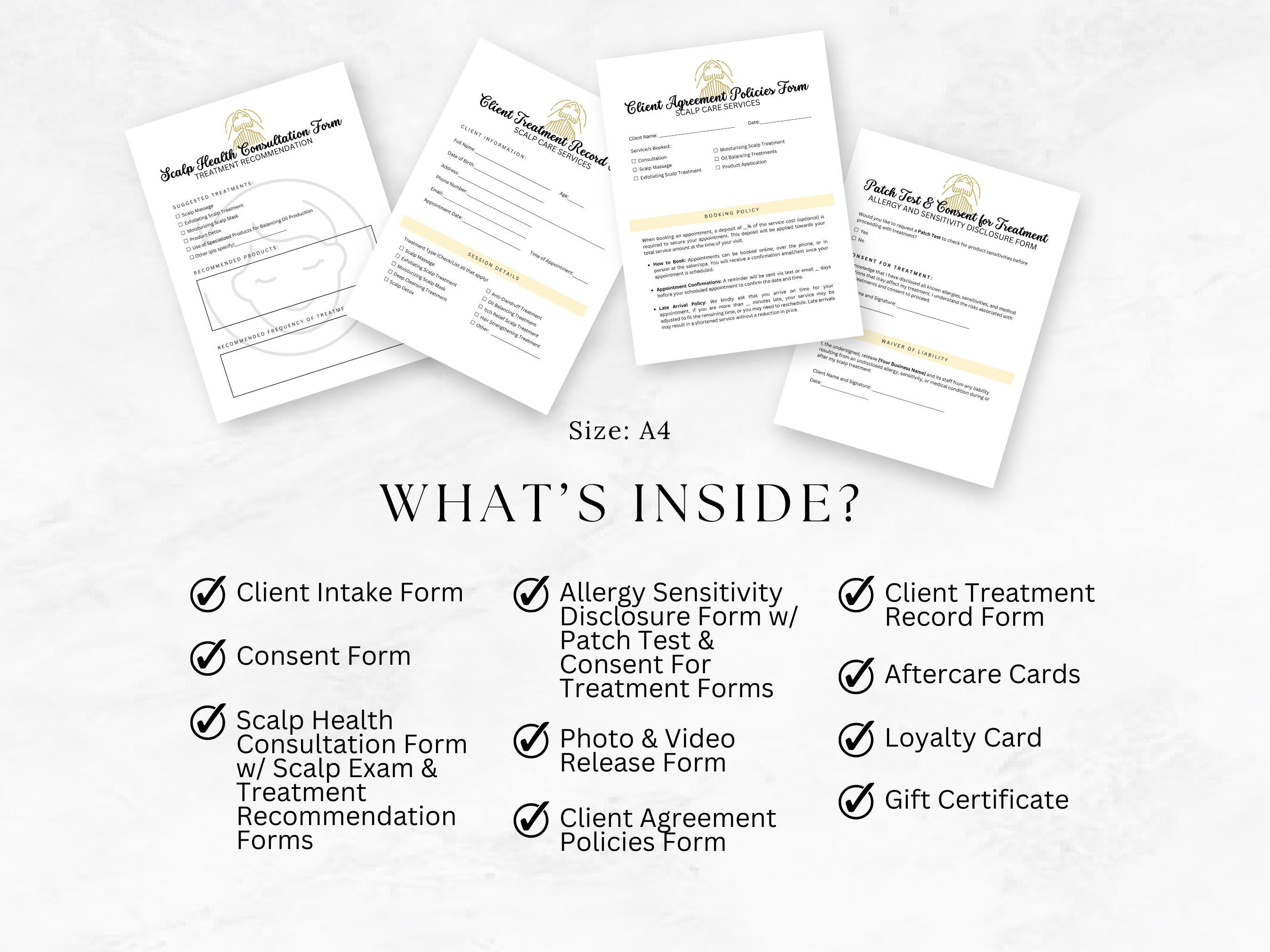 Editable Esthetician Templates Scalp Consultation Form Printable ...