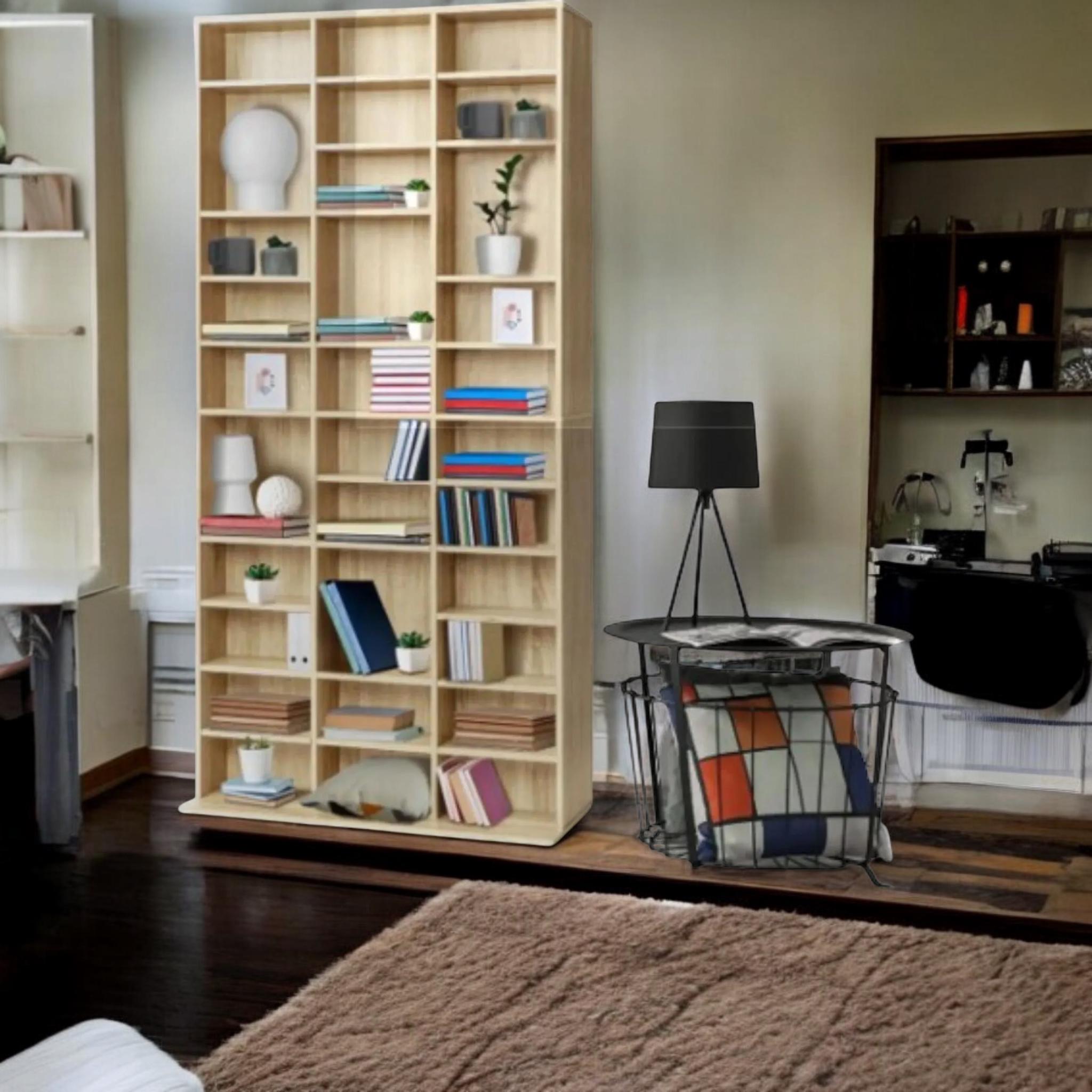 Multi-media Storage Display Wooden Cabinet for Dvds Cds Video Games ...