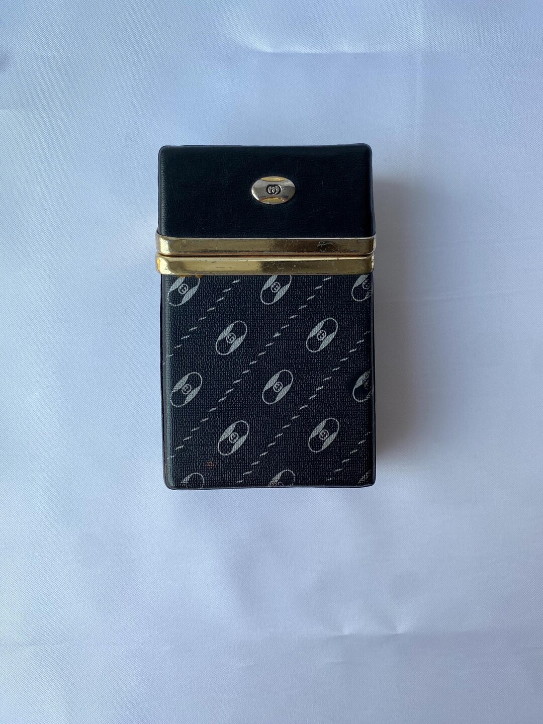 Vintage Black Gucci Monogram Cigarette Case - Etsy