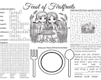 Feast of First Fruits Learning Activity Placemat, Printable Feast of ...