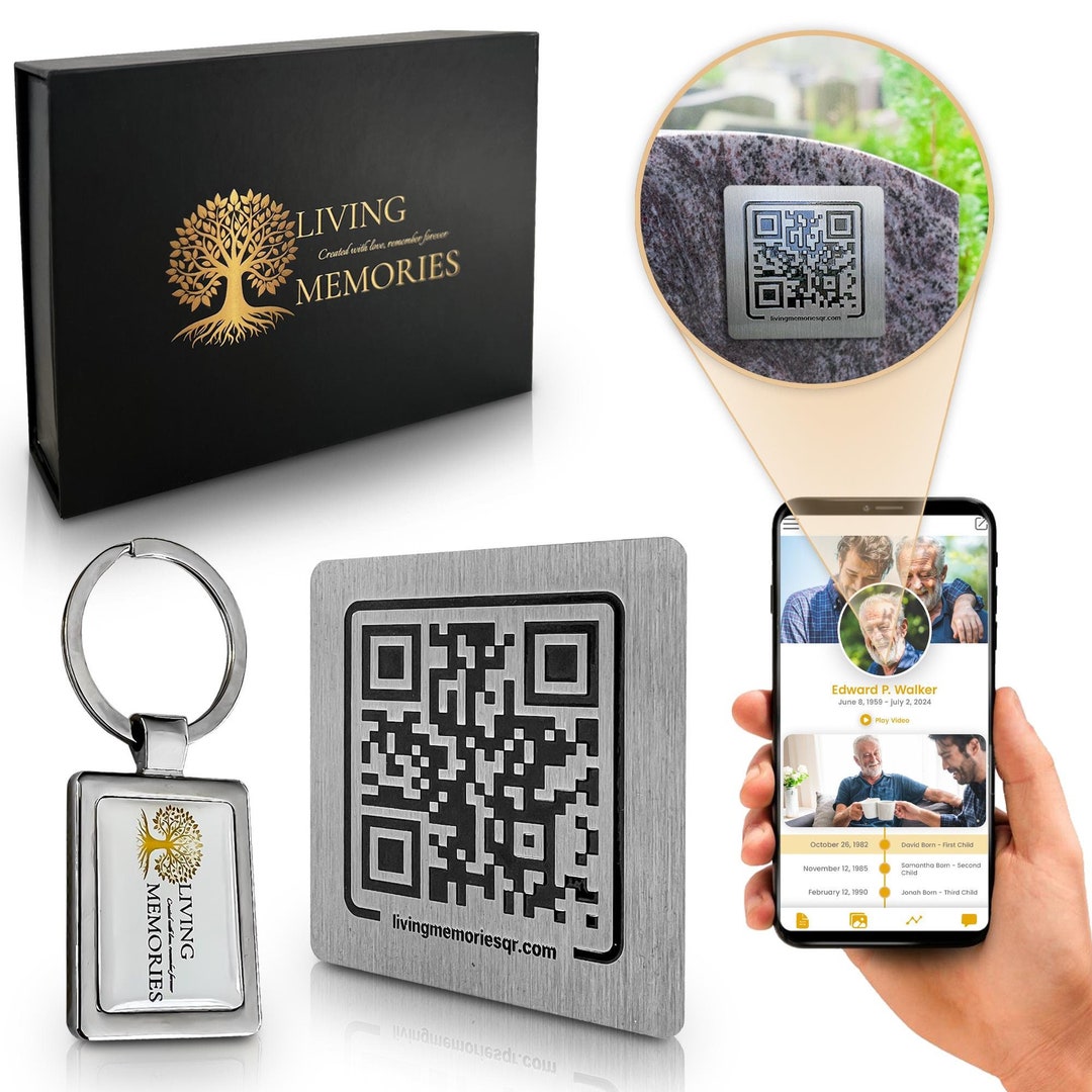 Personalized QR Code Keepsake - Custom Memorial Plaque - Digital Memory ...