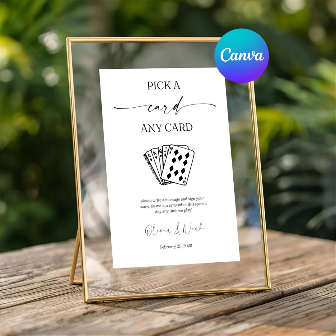 Pick a Card Wedding Guest Book Sign Playing Card Guestbook Alternative ...
