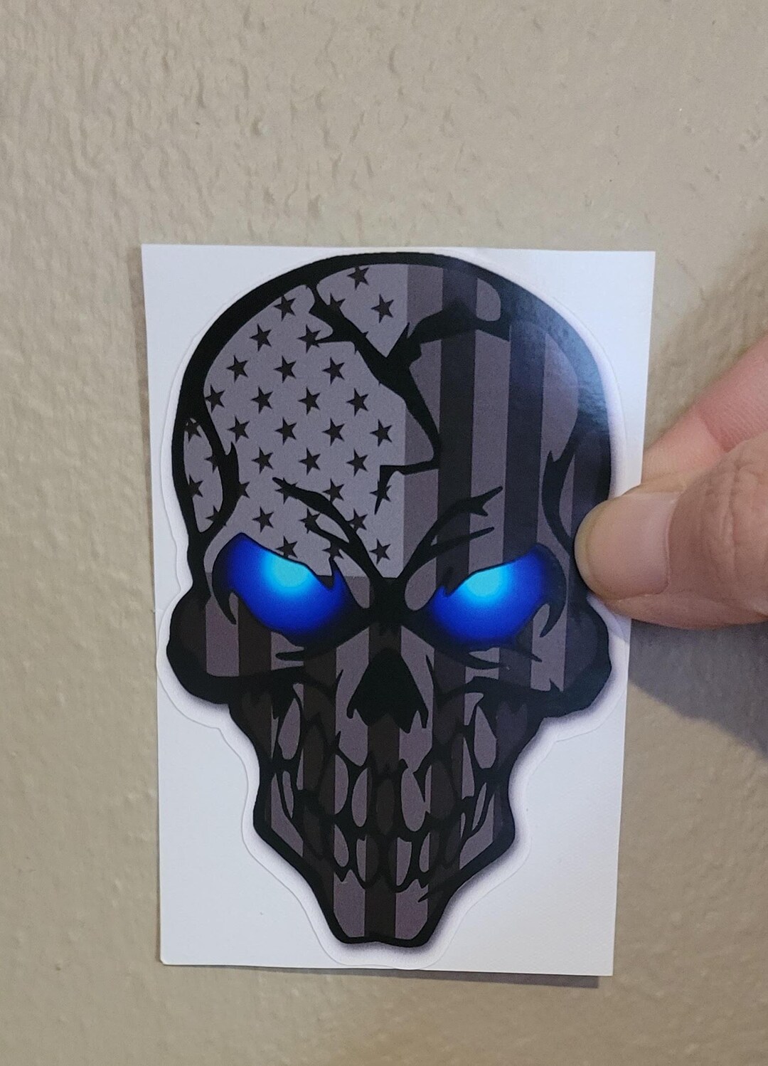 116 - Skull Blue Eyes Sticker - Etsy