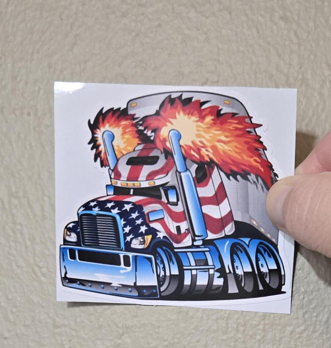 128 - Truck Fire Exhaust Sticker - Etsy