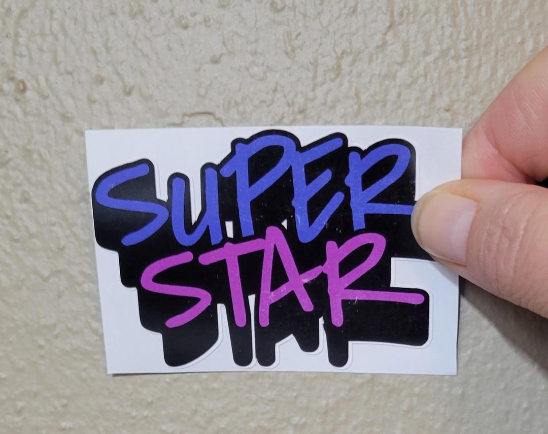 078 - Super Star Sticker - Etsy