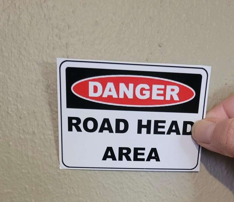 010 - DANGER Road Head Area Sticker - Etsy