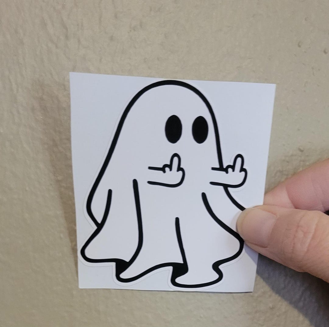 109 - Ghost Flipping Birds Sticker - Etsy