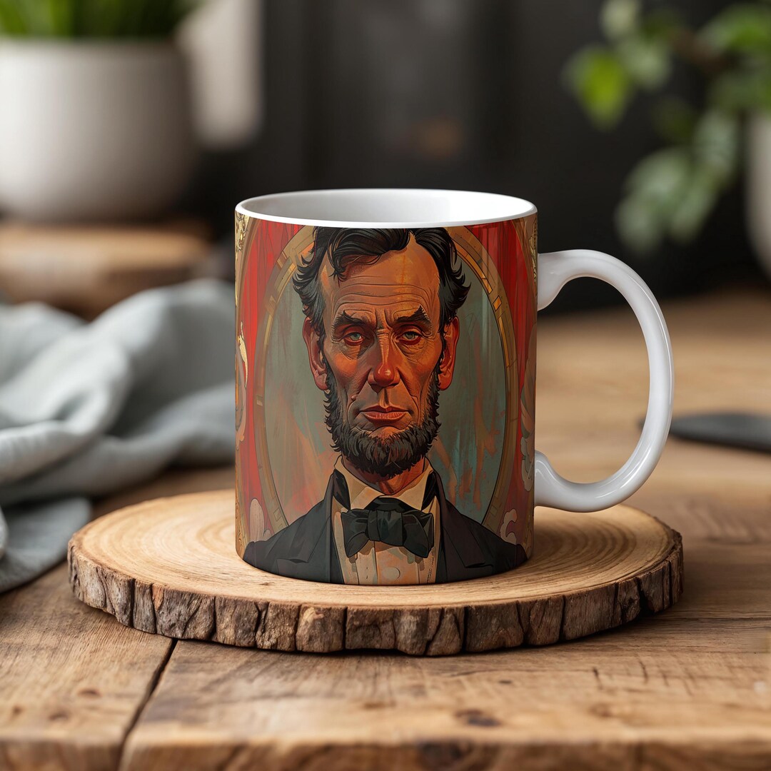 Abraham Lincoln Mug | Alphonse Mucha Art Nouveau Coffee Cup | Political ...