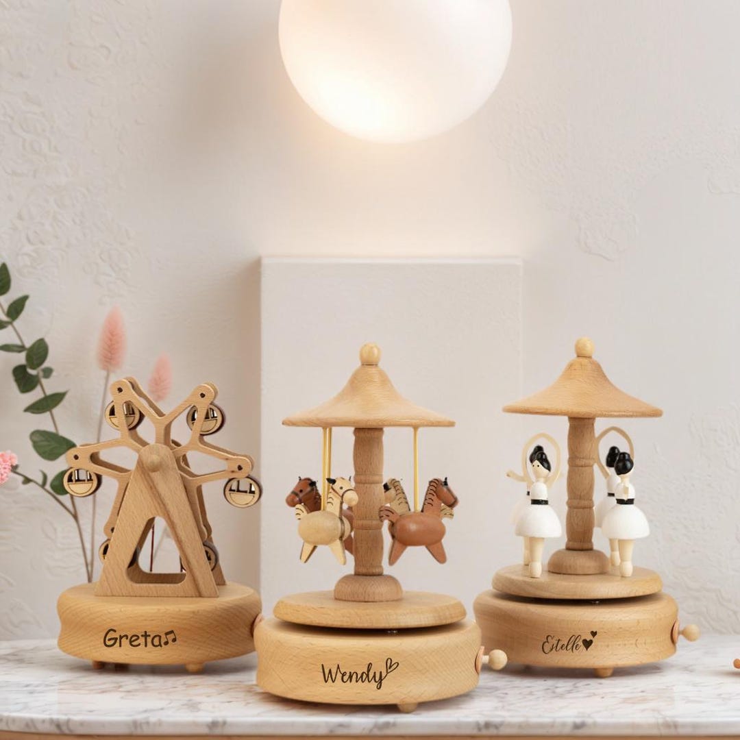 Personalized Wooden Music Box,engraved Musical Box,baby Keepsake Gift ...