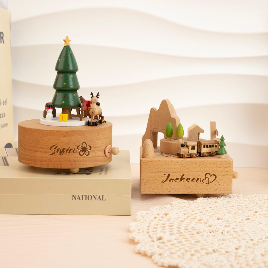 Personalized Wooden Music Box,carousel Music Box,easter Gifts,engraved ...