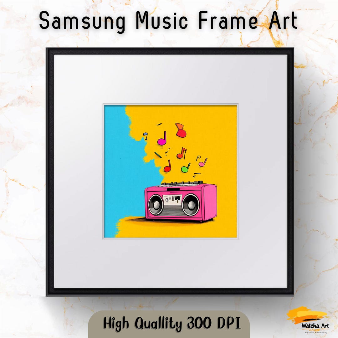 Samsung Music Frame | Retro Boombox Music Art Print | Colorful Samsung Frame Decor | Boombox ...