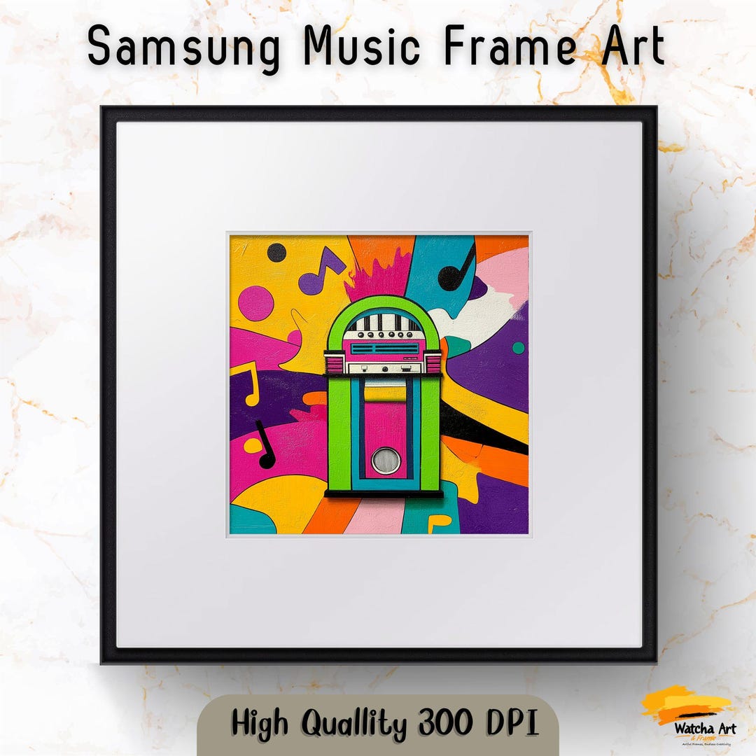 Retro Jukebox Wall Art | Colorful Music Print for Samsung Frame ...