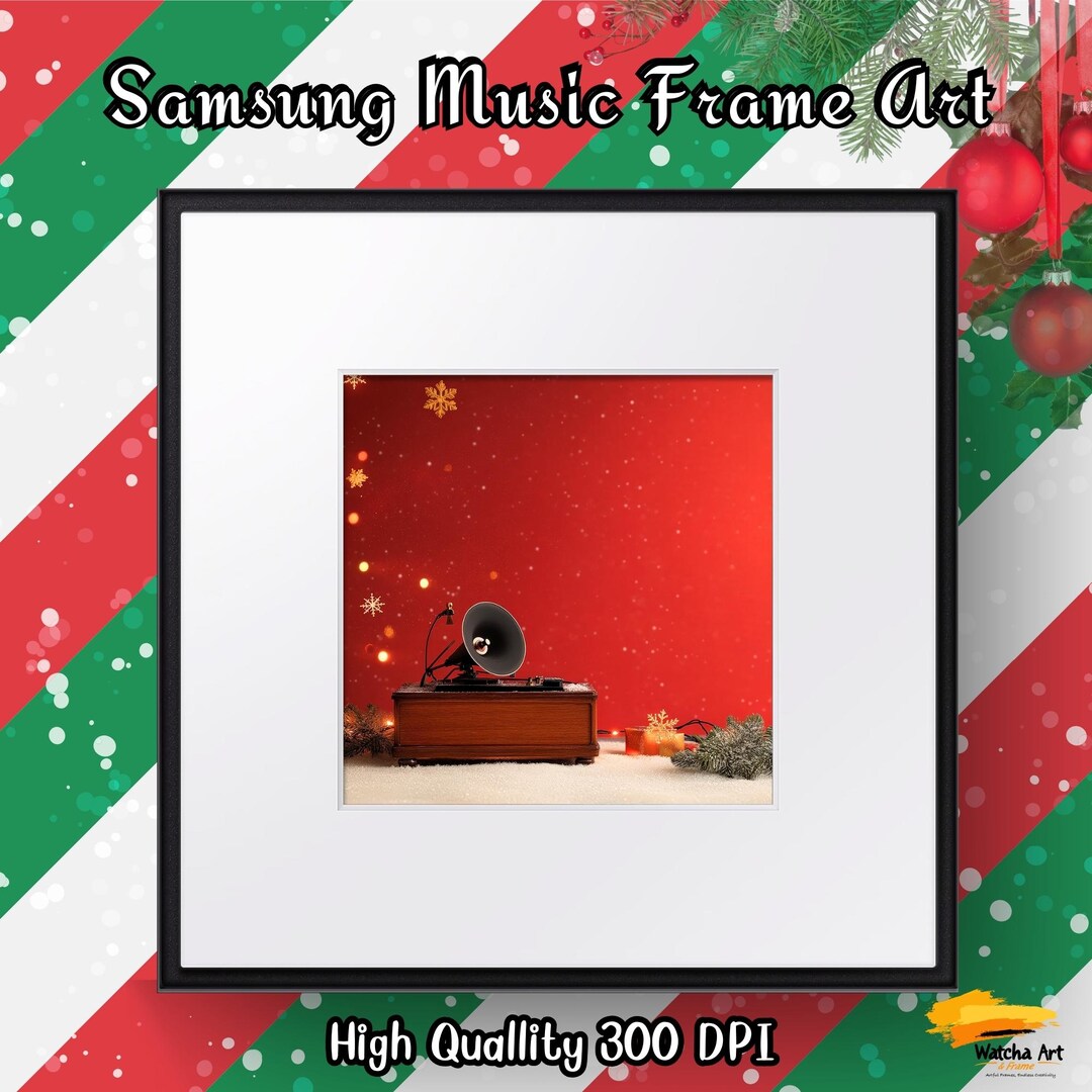 Samsung Music Frames Art | Vintage Christmas Gramophone Art Print ...
