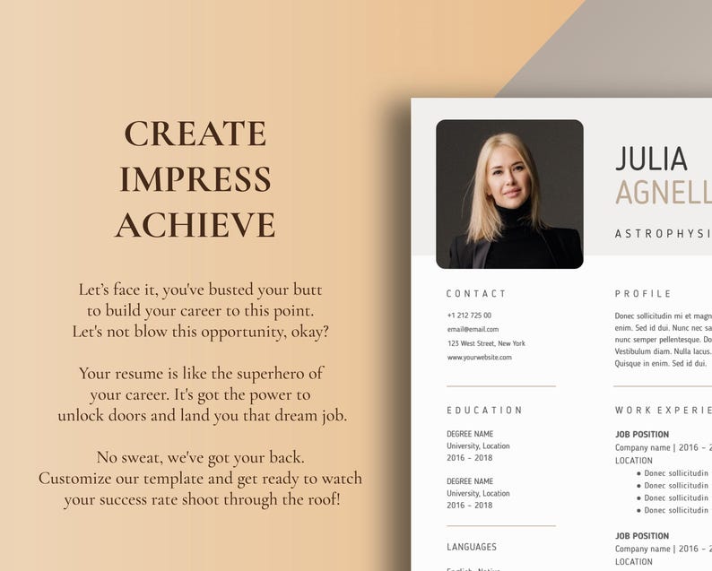 Premium Resume Template, Editable Customizable Word Template, Modern ...