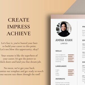 Sleek Lawyer CV Template for Career Glory - Editable Word Format ...
