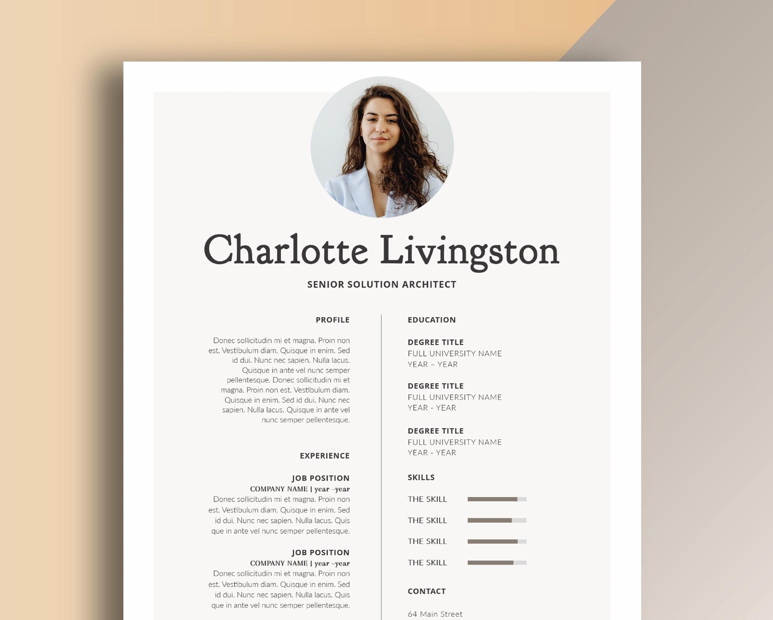 Premium Resume Template, Editable Customizable Word Template, Modern ...
