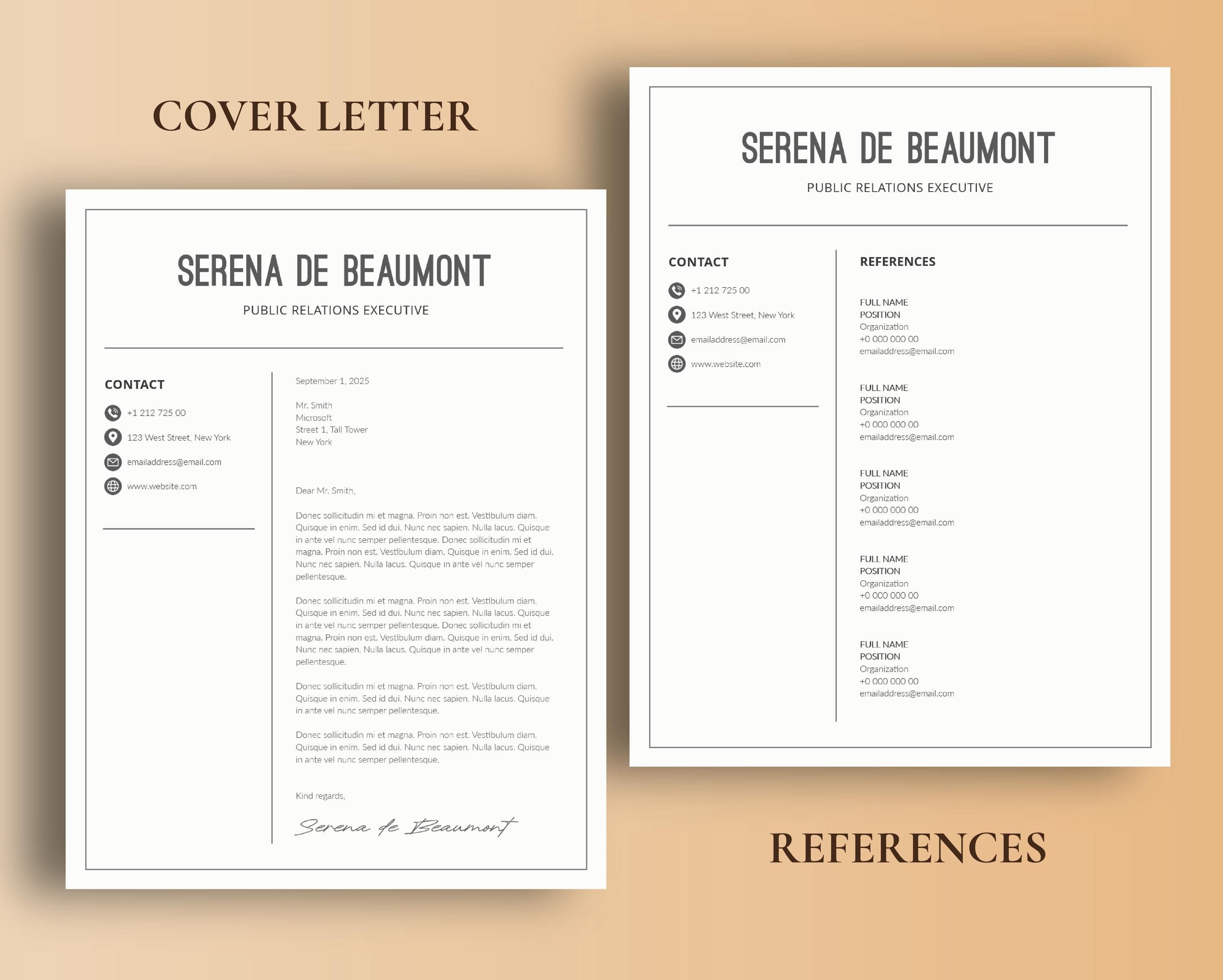 Premium Resume Template, Editable Customizable Word Template, Modern ...