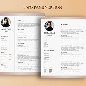Sleek Lawyer CV Template for Career Glory - Editable Word Format ...