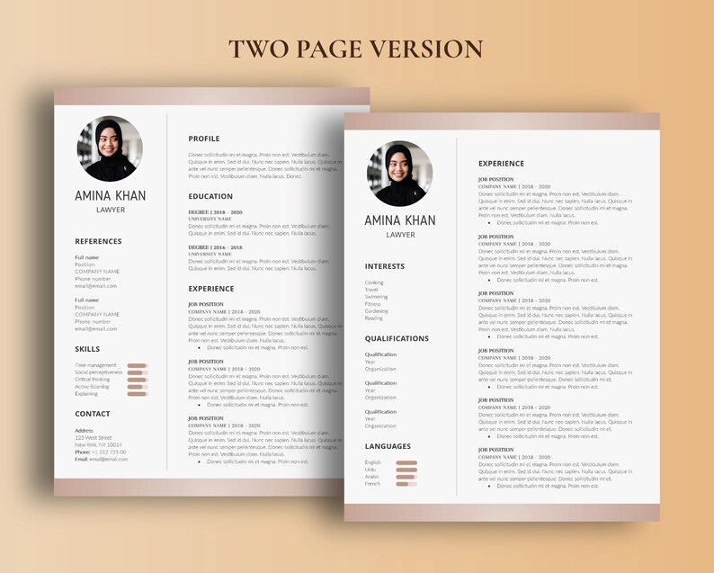Sleek Lawyer CV Template for Career Glory - Editable Word Format ...