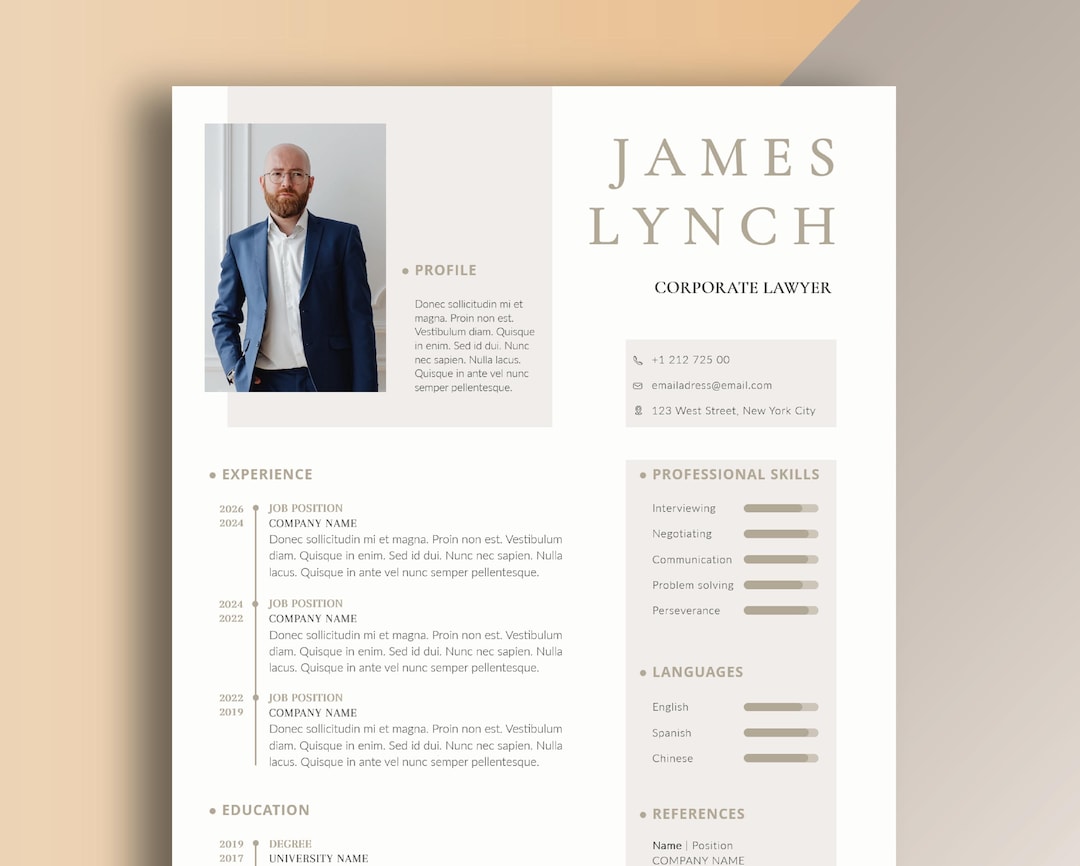 Premium Resume Template, Editable Customizable Template, Exclusive ...