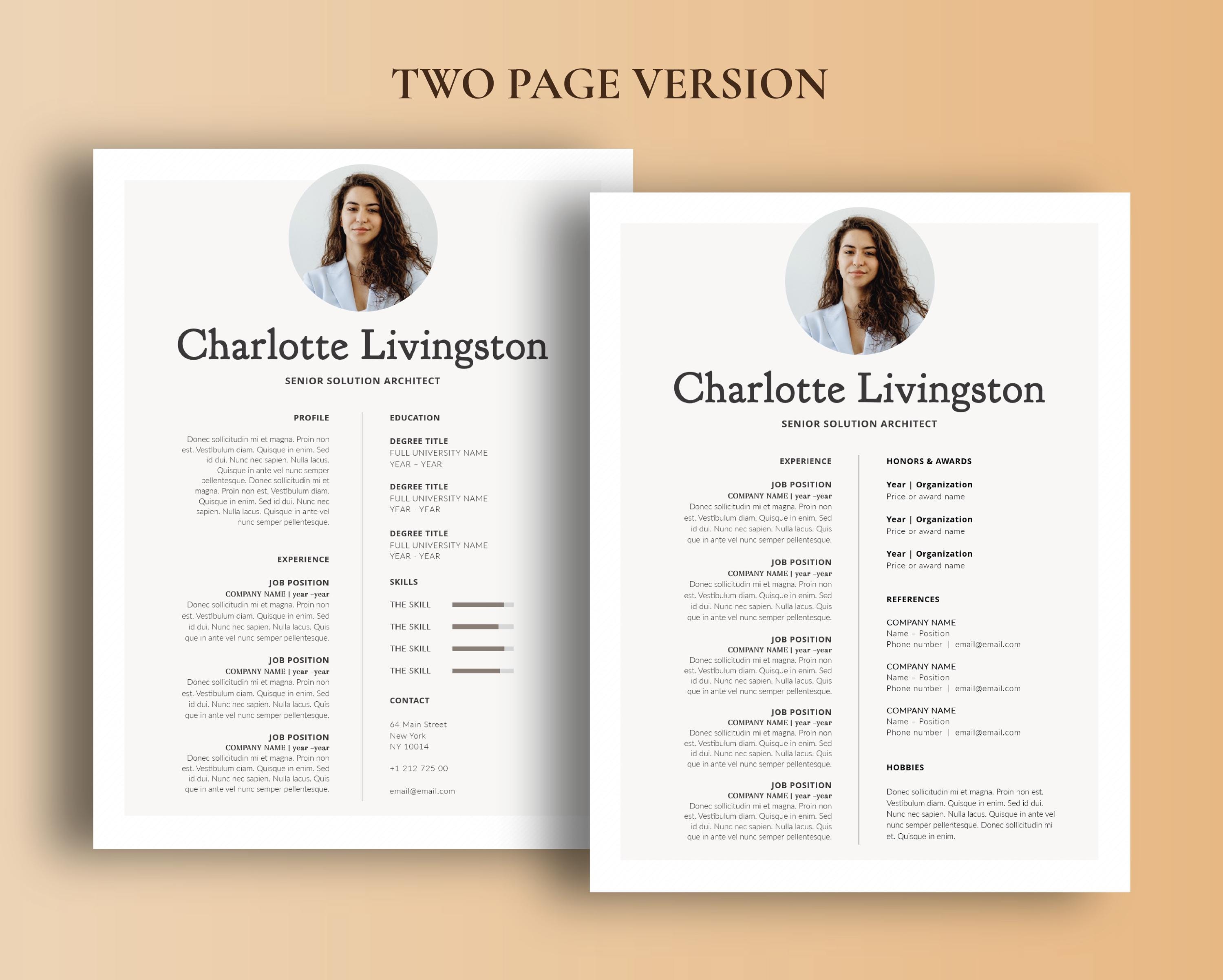 Premium Resume Template, Editable Customizable Word Template, Modern ...