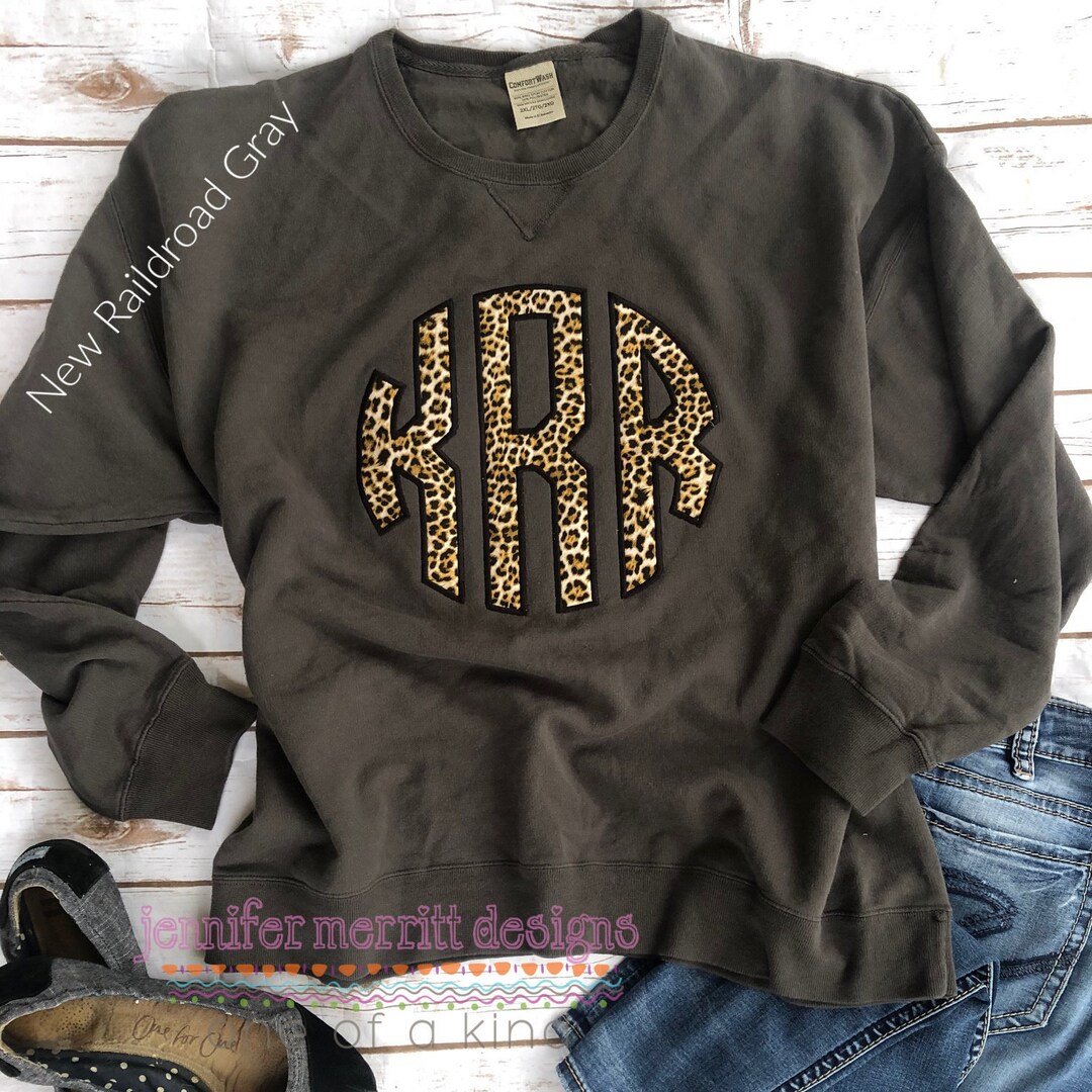 Leopard Print Sweatshirt Monogrammed, Comfort Colors Sweatshirt ...