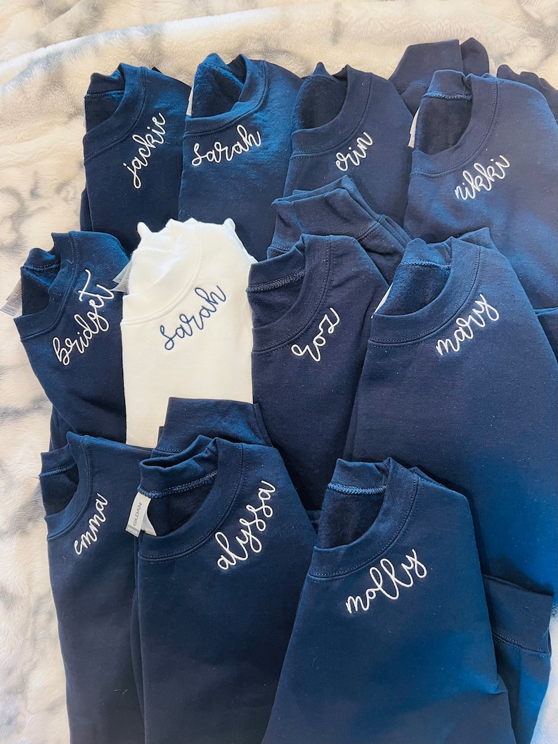 Custom Embroidered Bachelorette Crewneck Sweatshirt, Bridal Party - Etsy