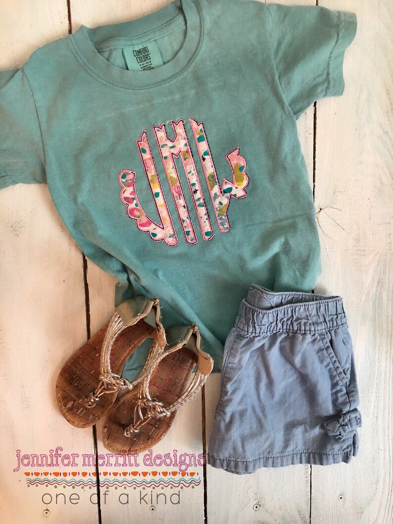Girls Shirt With Monogram Girls Personalized Shirt Girls - Etsy