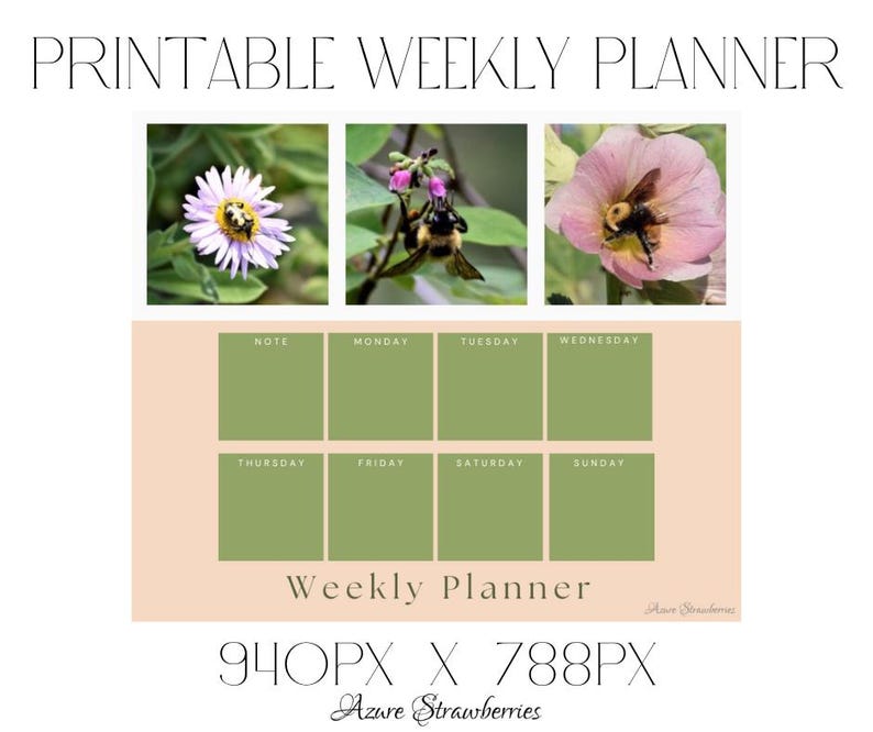 Nature Photography Weekly Planner | Office | Weekly Planner Printable ...