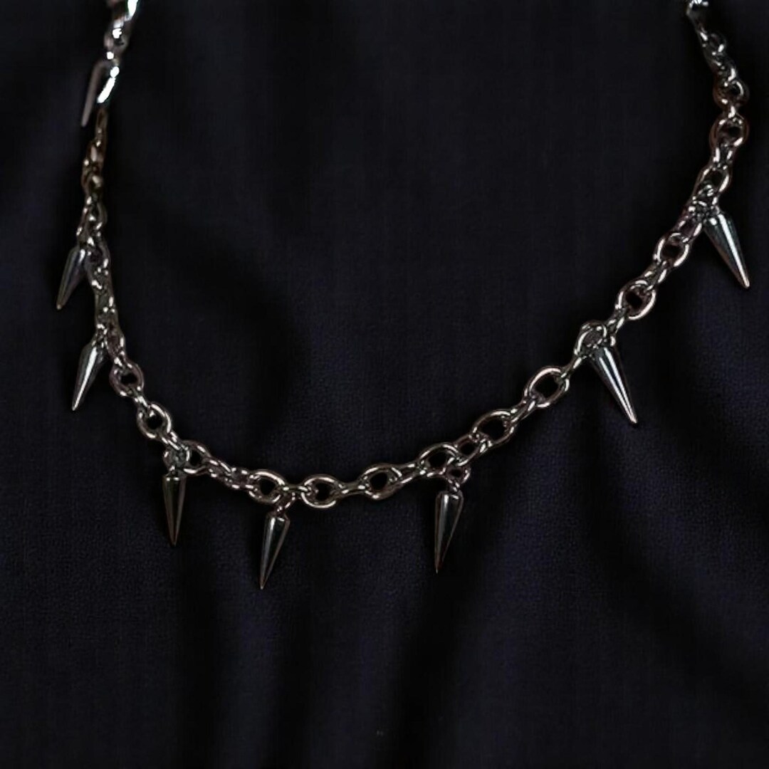 Spike Chain Choker Necklace – Gothic Punk Jewelry | Stainless Steel ...