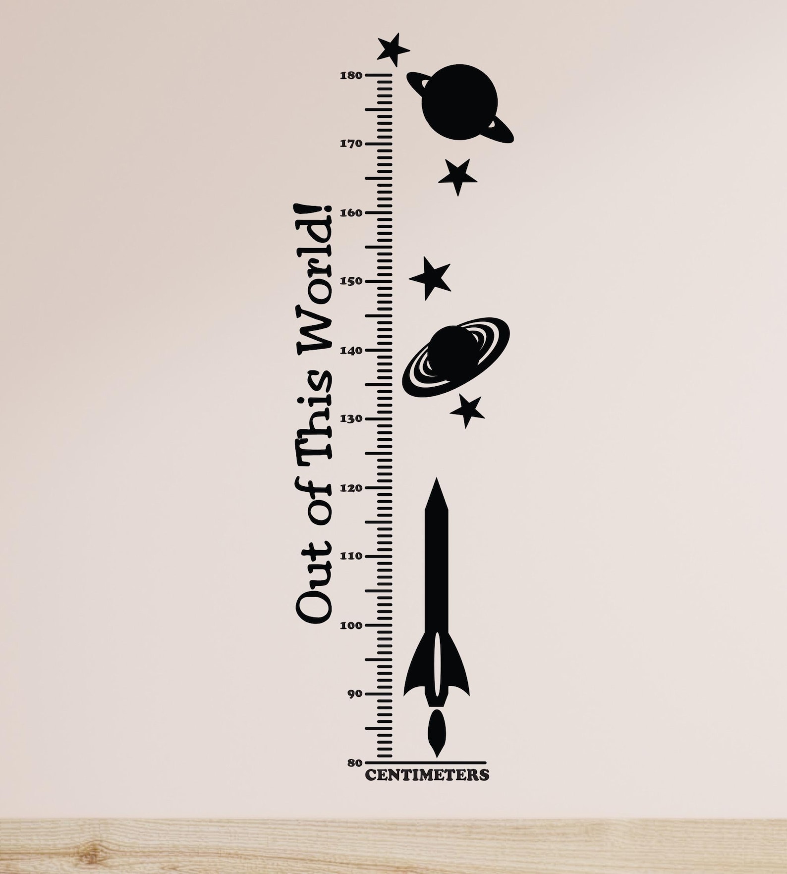 Space Growth Chart Ruler: Removable Nursery Wall Decal - Etsy