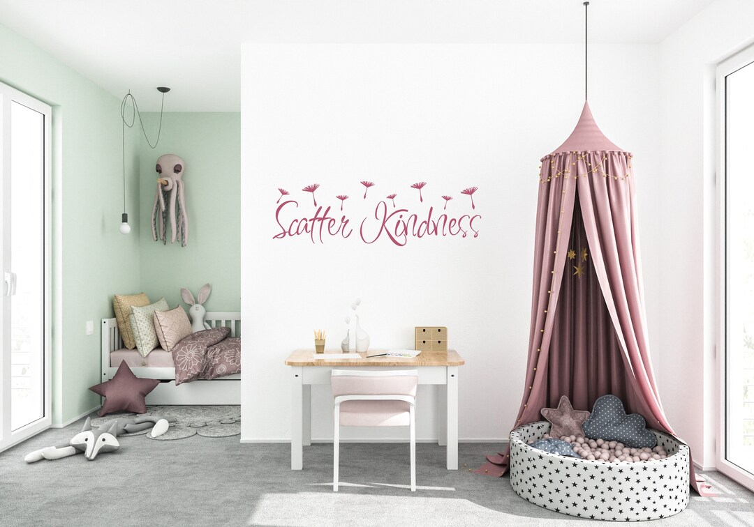 Scatter Kindness Dandelion Wall Decal - Removable Floral Wall Sticker ...