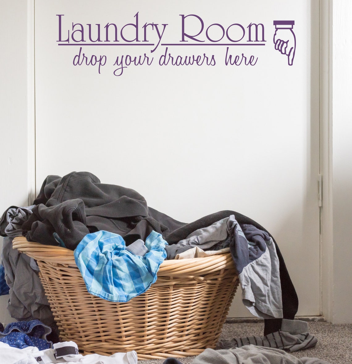 Funny Laundry Room Decal: "drop Your Drawers Here" Vinyl Wall Art - Etsy