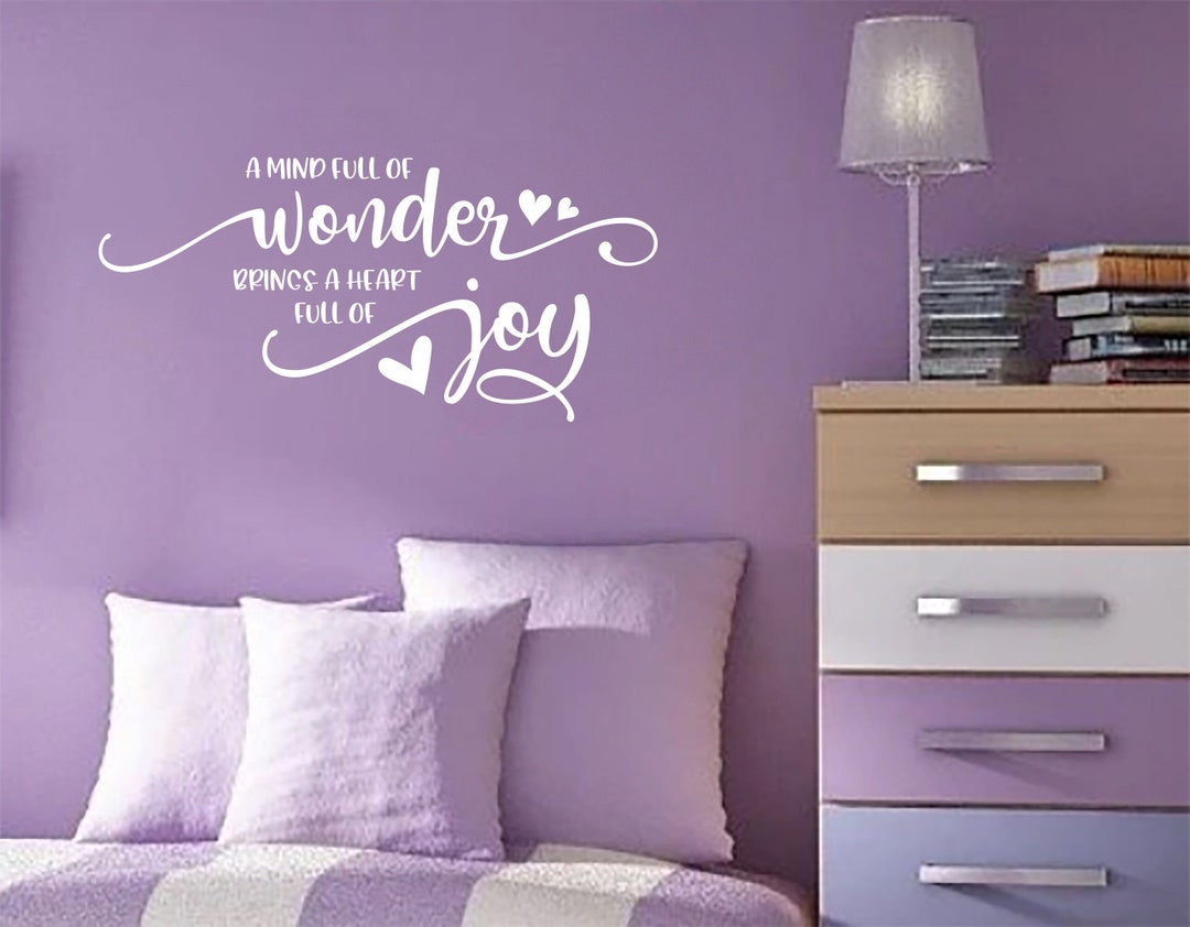 Wonder Decal - Boho Nursery Wall Art - Joy Wall Decal - With Hearts - Etsy
