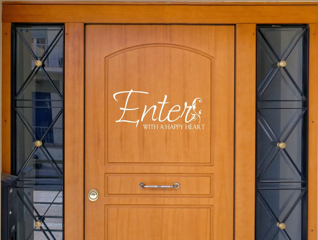 Happy Heart Door Decal - Positive Entrance Sticker - Welcoming Home ...