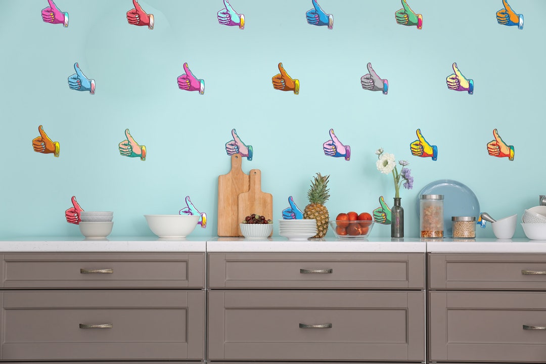Thumbs up Wall Decal Set - Peel and Stick - Removable, Repositionable ...