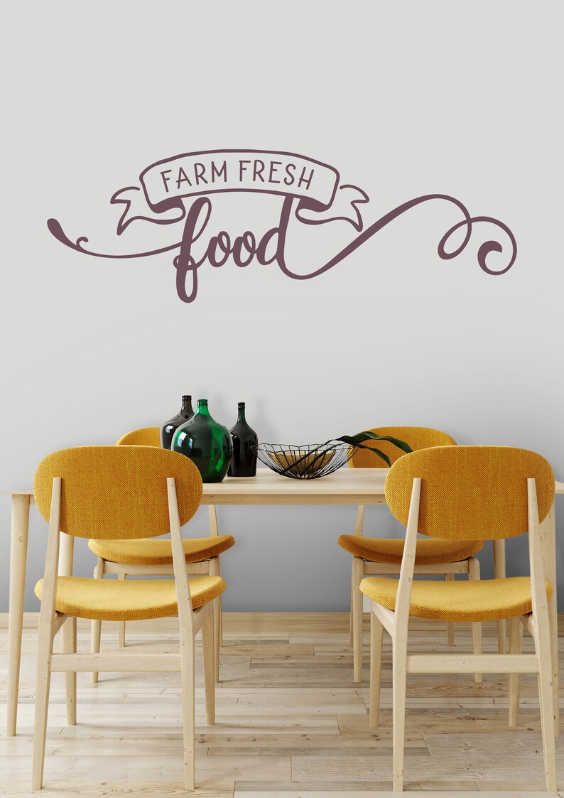 Farm Fresh Food Wall Decal: Rustic Kitchen Vinyl Sticker - Etsy