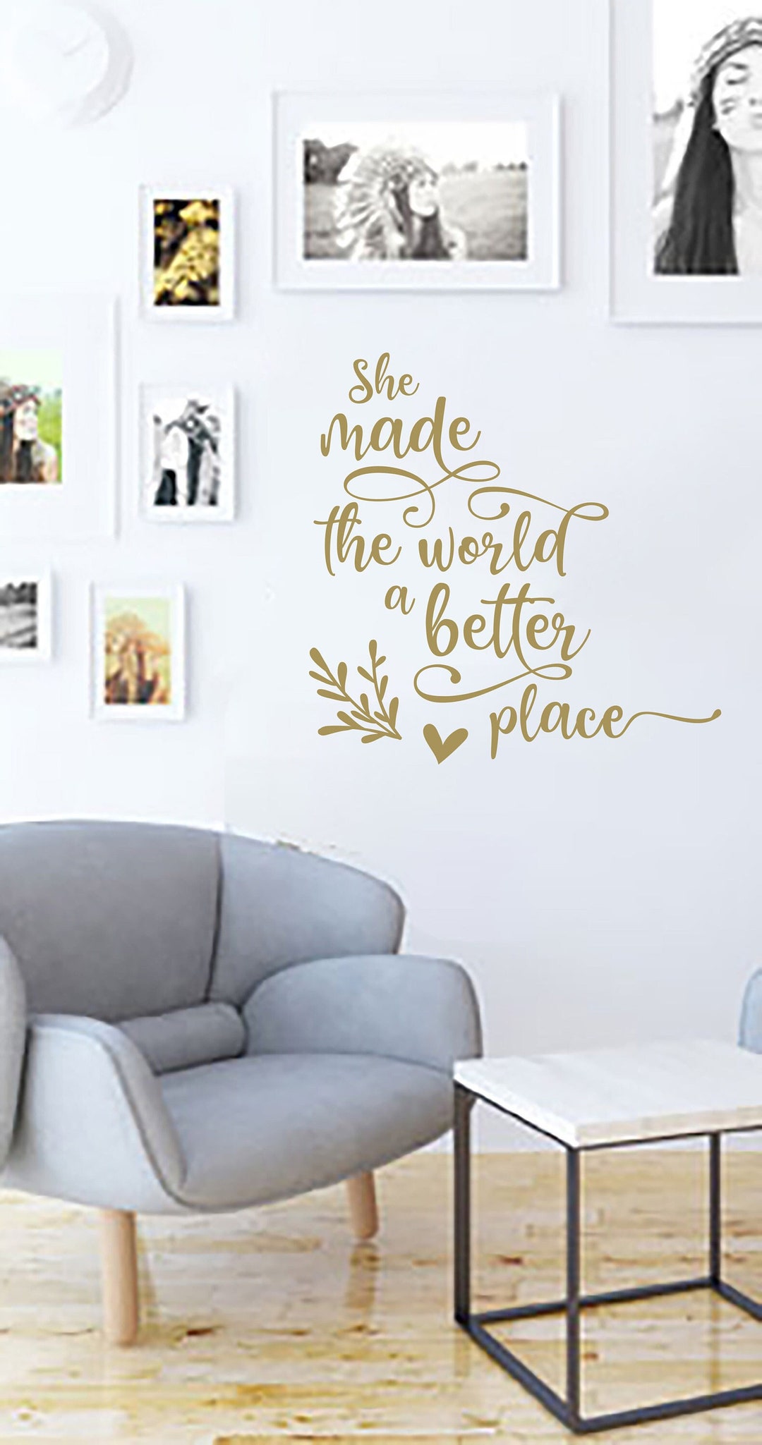 In Loving Memory Wall Decal - "she Made the World a Better Place ...