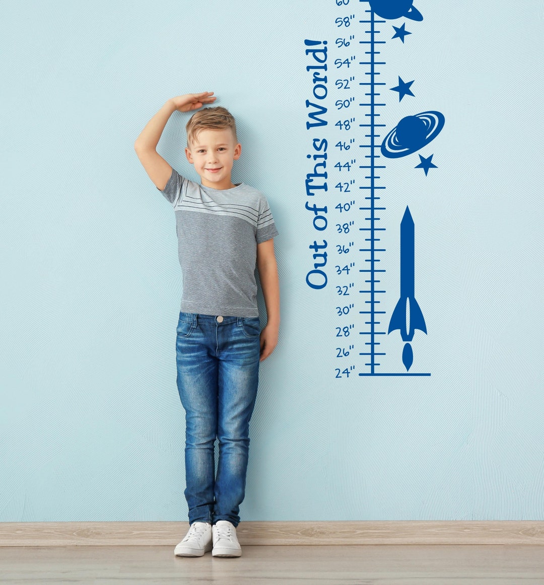 Space Growth Chart Ruler: Removable Nursery Wall Decal - Etsy