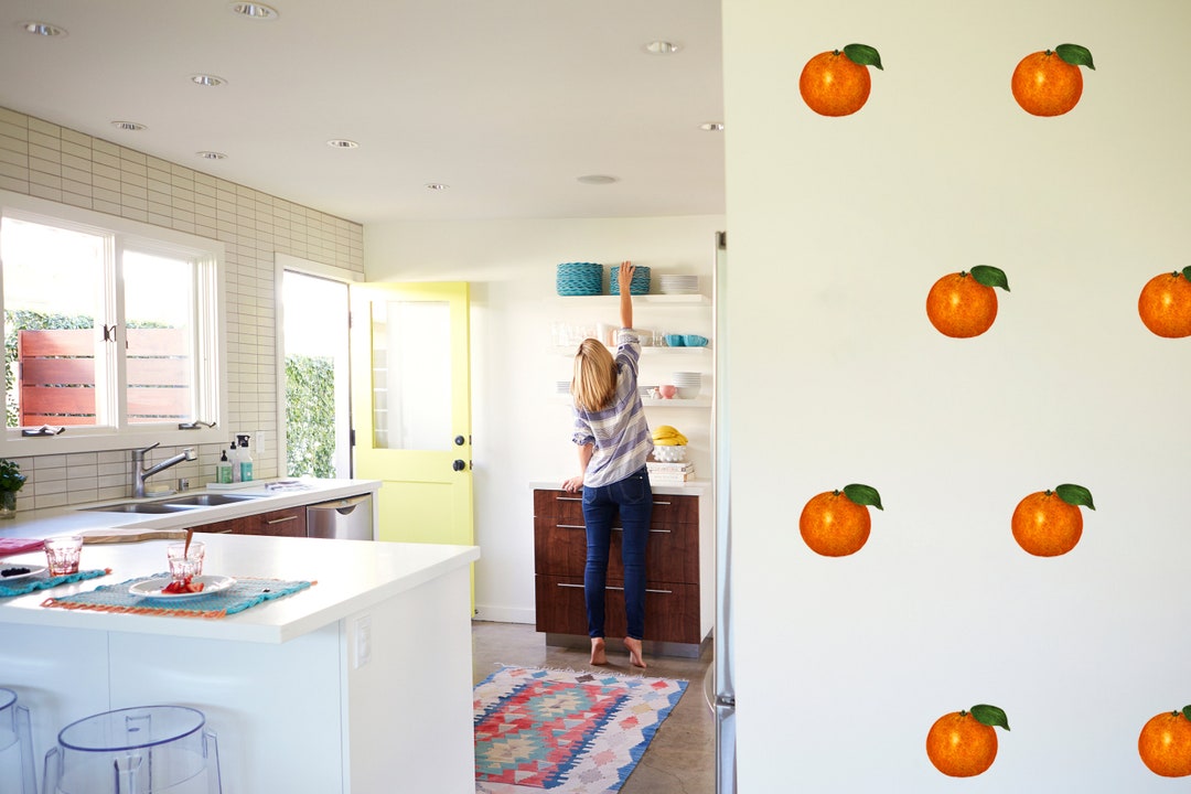 Citrus Twist - Vibrant Orange Wall Decal Set - Removable ...