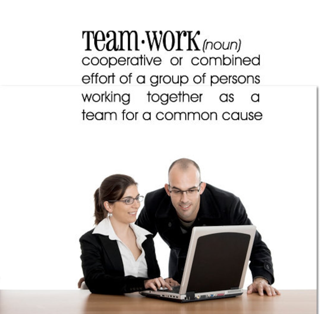 Teamwork Definition Motivational Quote Vinyl Wall Decal - Etsy