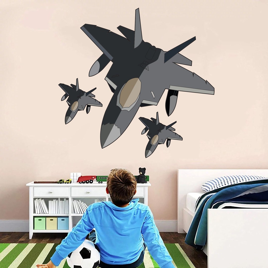 F22 Raptor Fabric Wall Decal Set of Three 3 - Large Removable and ...