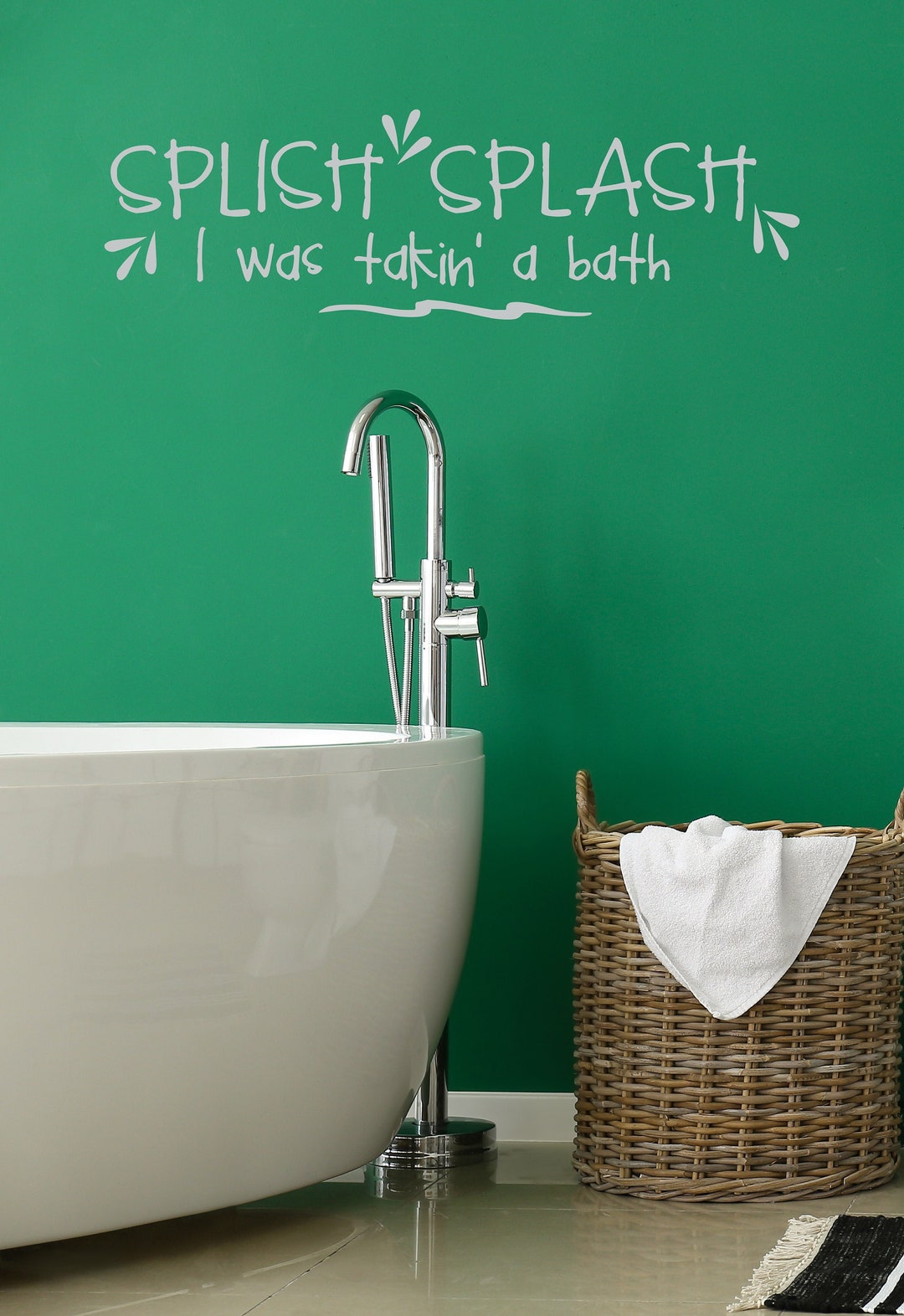 Splish Splash Bath Wall Decal - Whimsical Bathroom Wall Art - Fun Kids ...
