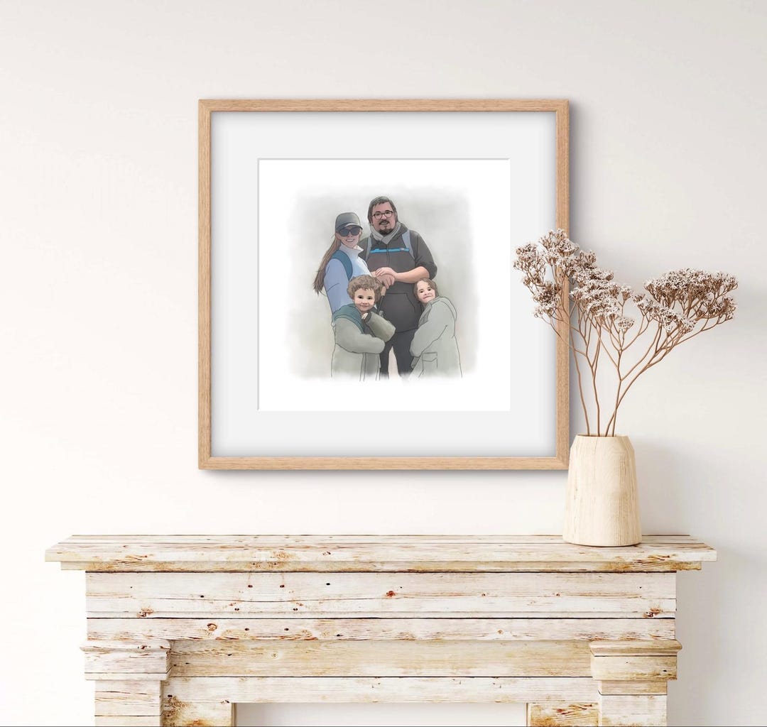 Family Line Drawing | Custom Family Art Mother’s Day Gift | Presents ...
