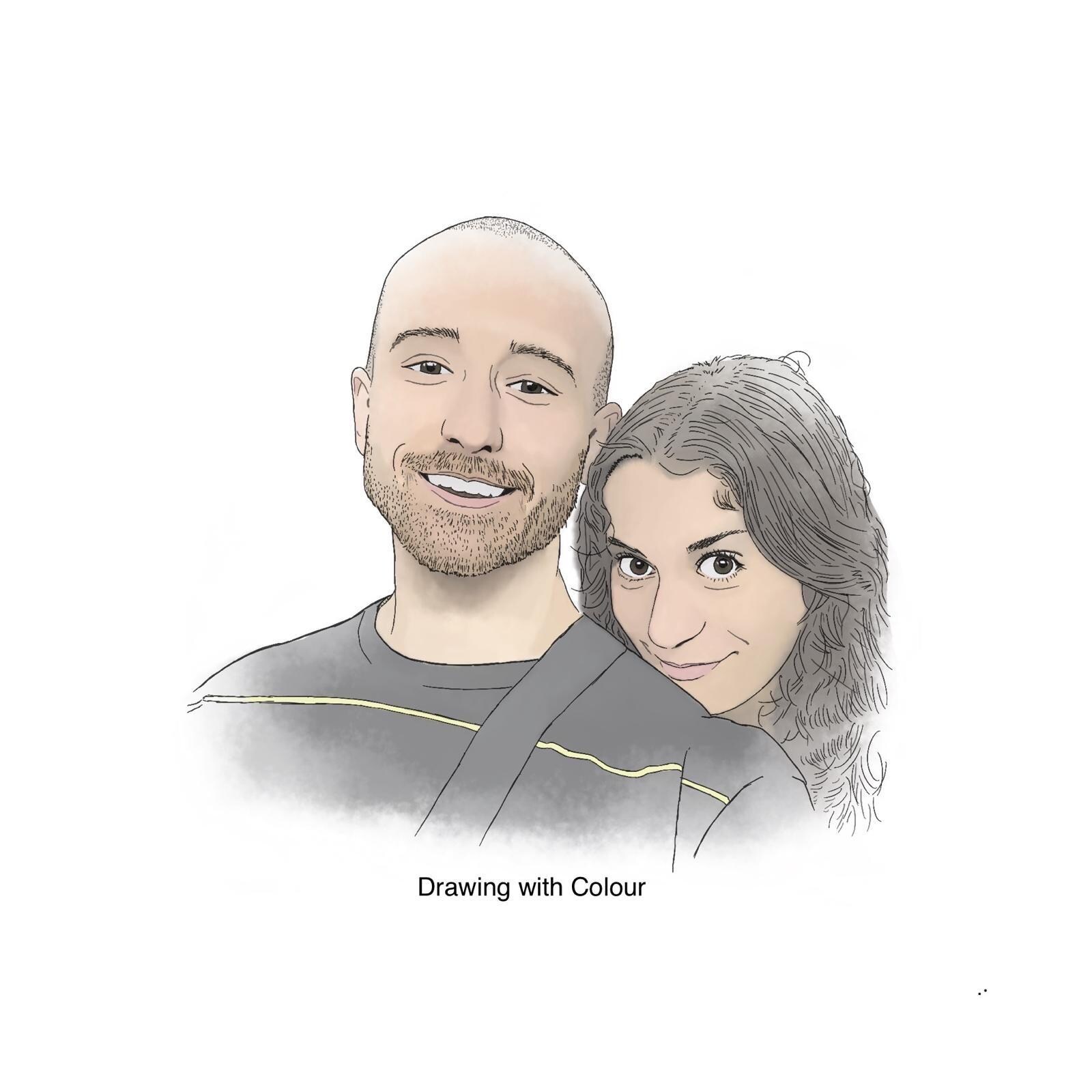 Couples Line Drawing | Custom Couples Art Anniversary Gift | Presents ...