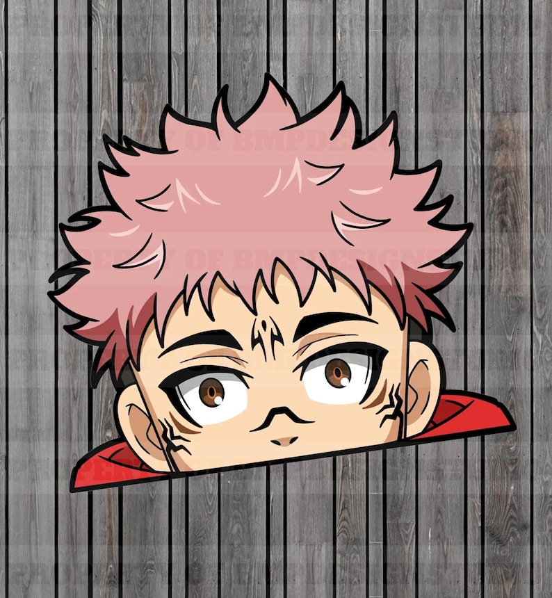 Yuji Itadori Peeker Sticker Jujutsu Kaisen Vinyl Decal Anime Car ...