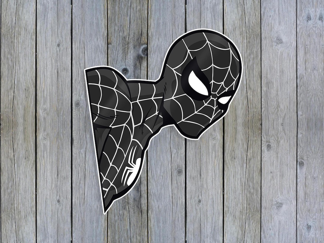 Peeking Black Spider-man | Waterproof Peeker Stickers - Durable Vinyl ...